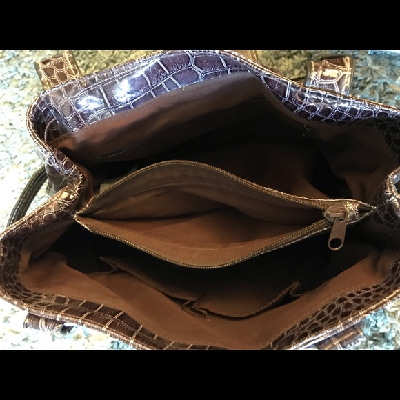 Bags | Beautiful Chocolate Colored Faux Alligator Purse | Poshmark